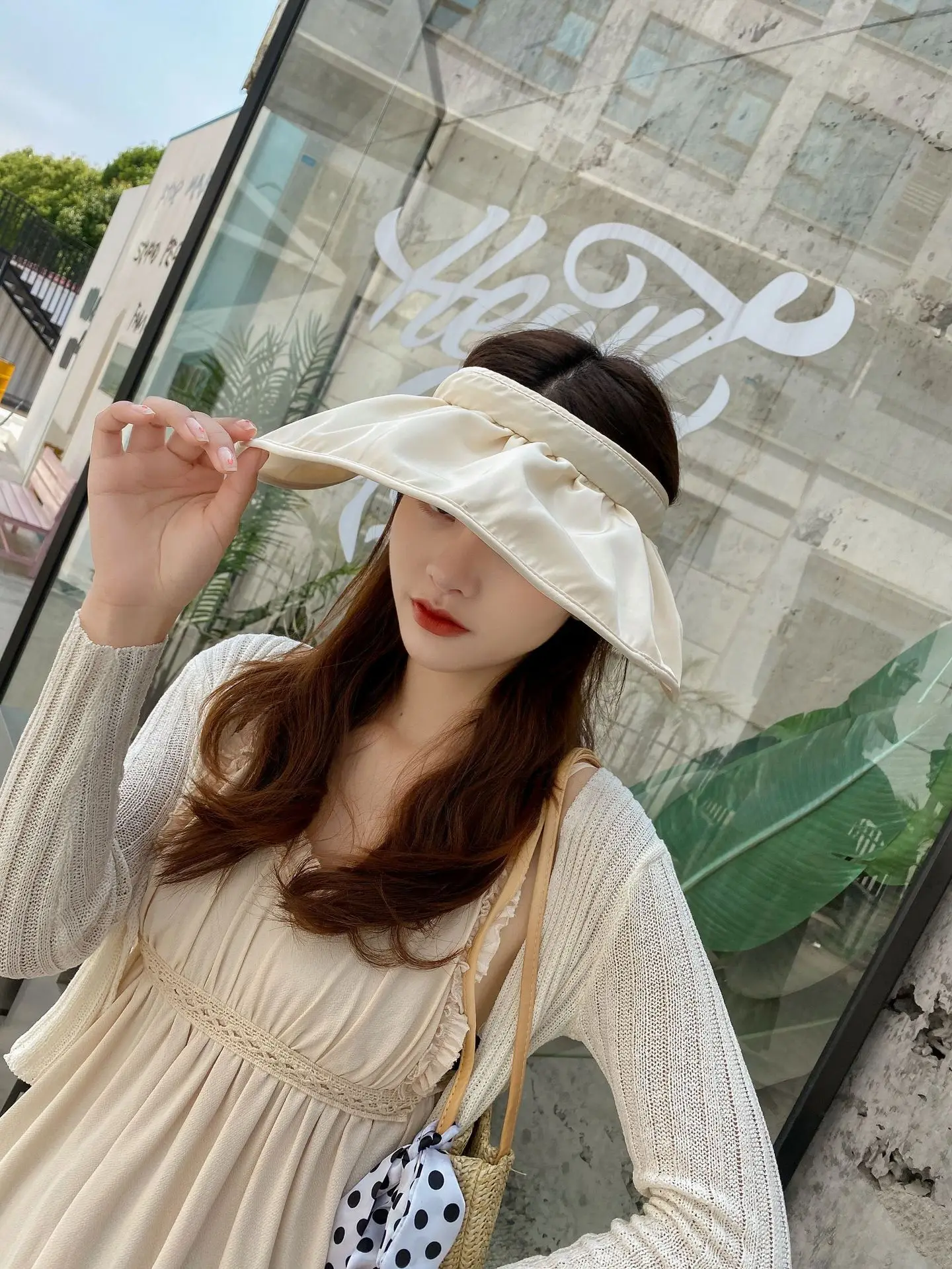 New Women's Sunshade Wide Brim Beach UV Protection Sun Hat Headband