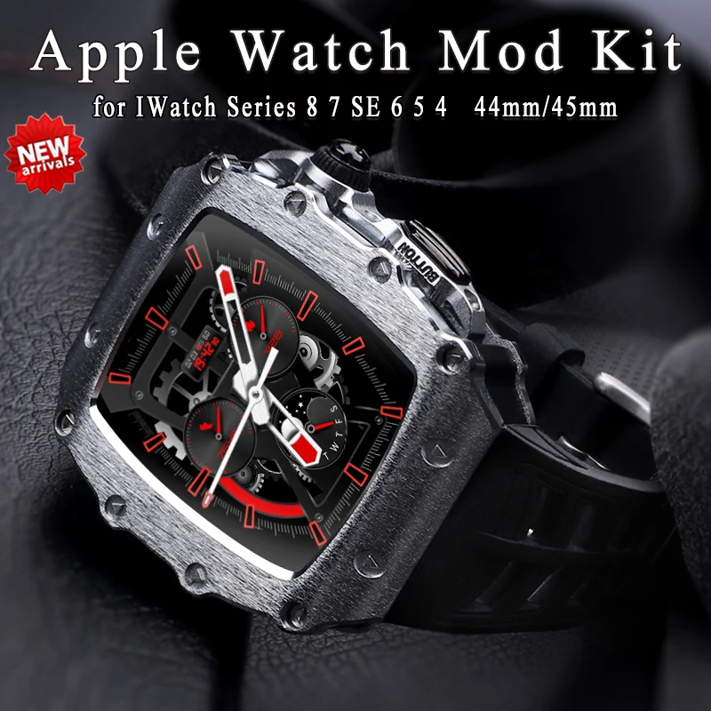 Luxury Modification Kit For Apple Watch Series 7/8 45mm Band+case Men ...