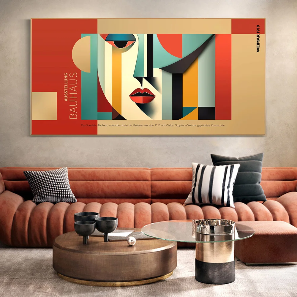 Bauhaus minimalista retro arte da parede bauhaus arte abstrata cartazes ...