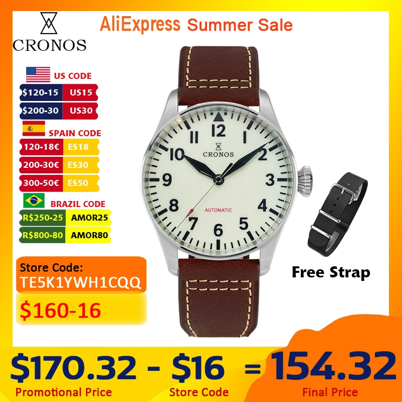 Flieger Watches | Cronos Watch | Mechanical Wristwatches - Mechanical ...