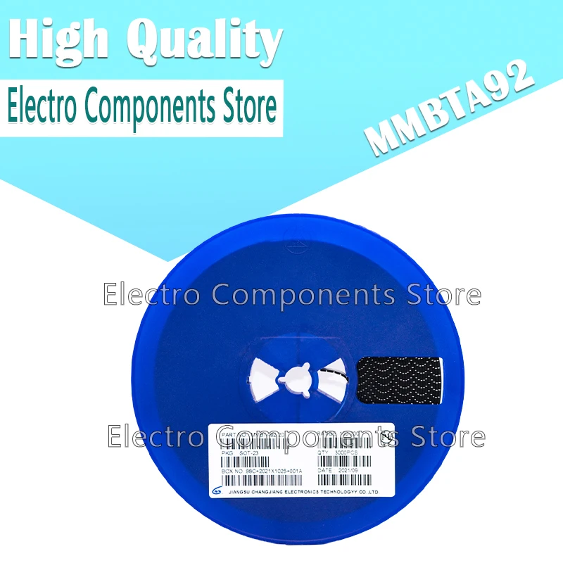 3000PCS/Tape & Reel A92 MMBTA92 (Marking 2D) 2D 200mA 300V PNP SOT-23 ...
