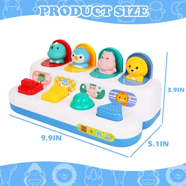 Interactive Pop Up Animals Toy Peekaboo Switch Box Button Box Treasure ...