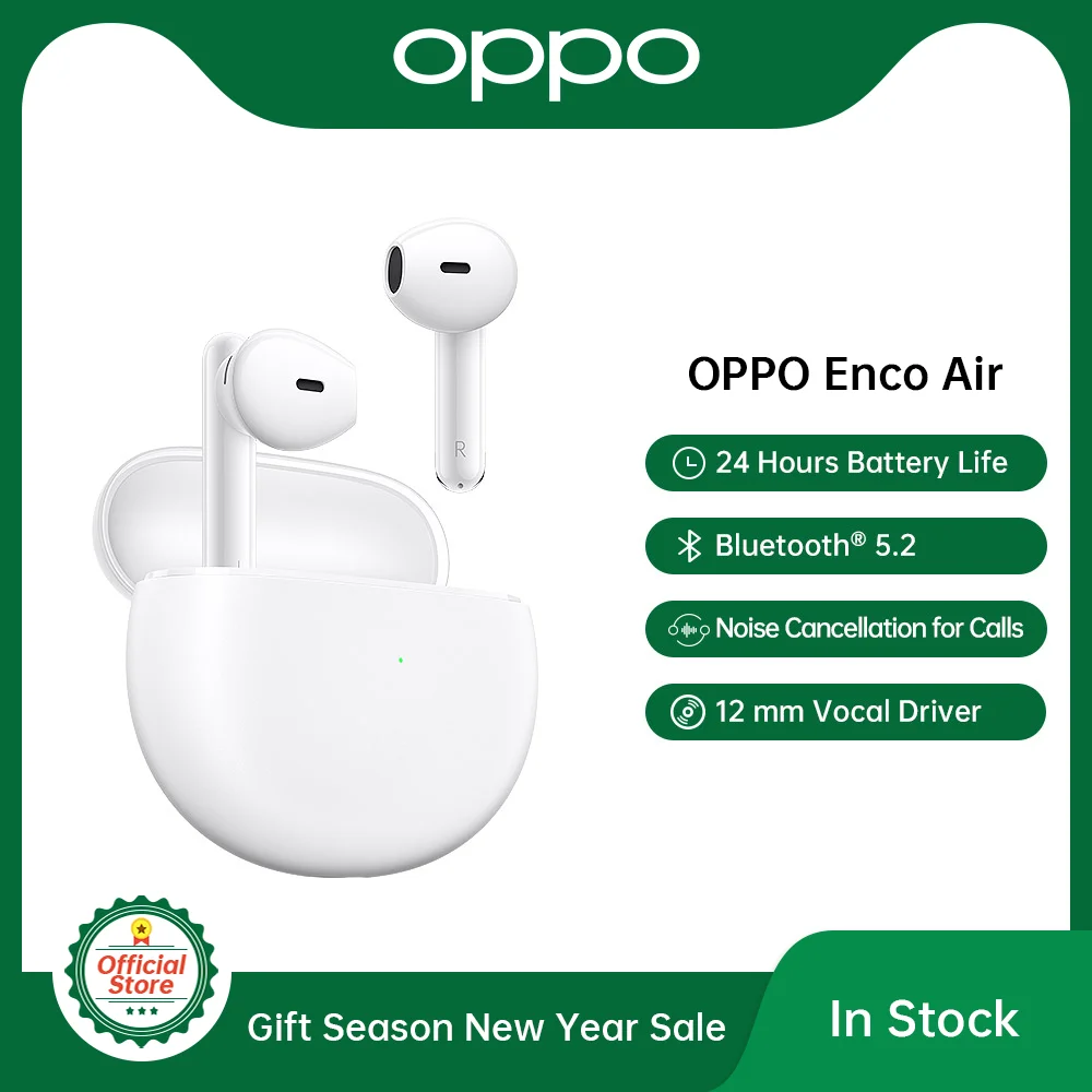 Oppo Enco Air True Wireless Headphones W32 Eti61 Bluetooth 5.2 Ipx4 ...