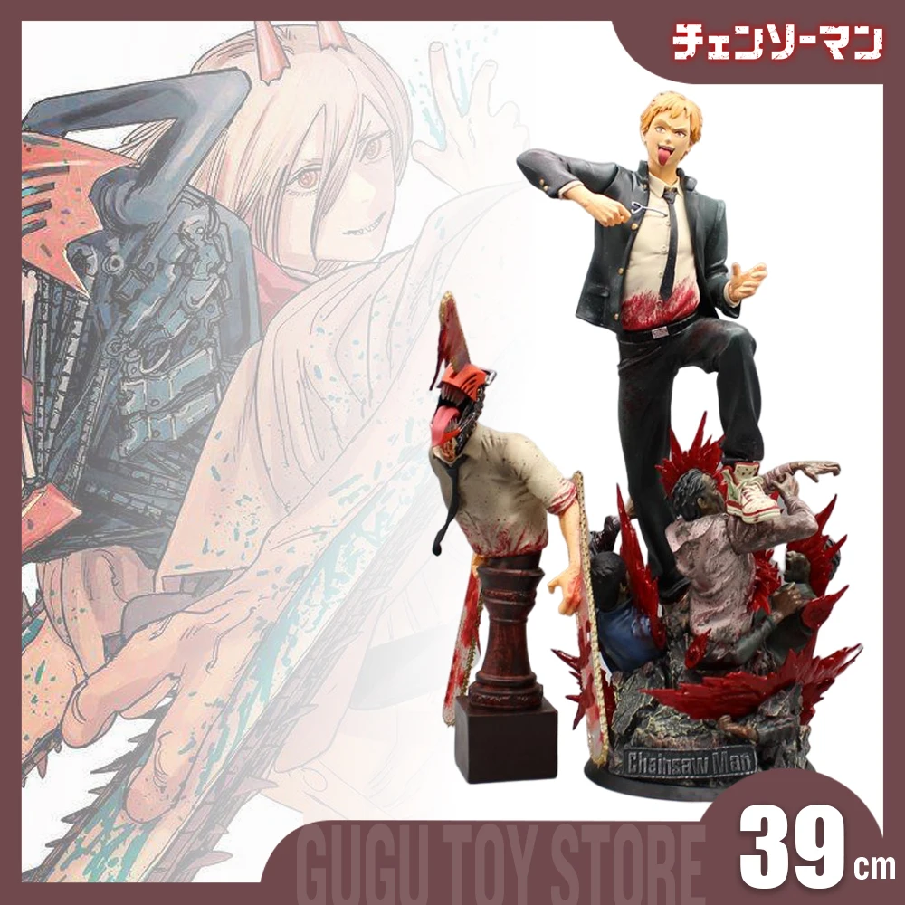 39cm Chainsaw Man Denji Anime Figures Power Double-ended Magnets Pvc ...