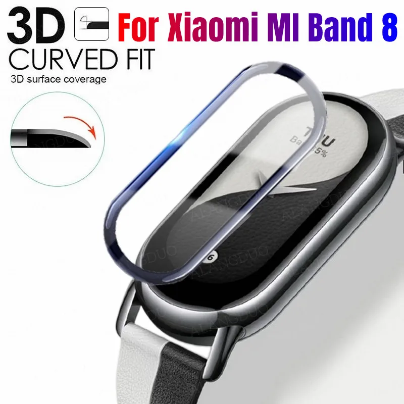 3D Curvo Protetor De Tela Para Xiaomi Mi Band 8 mi band 8 Vidro Protetor Smart Watch Acessórios ...