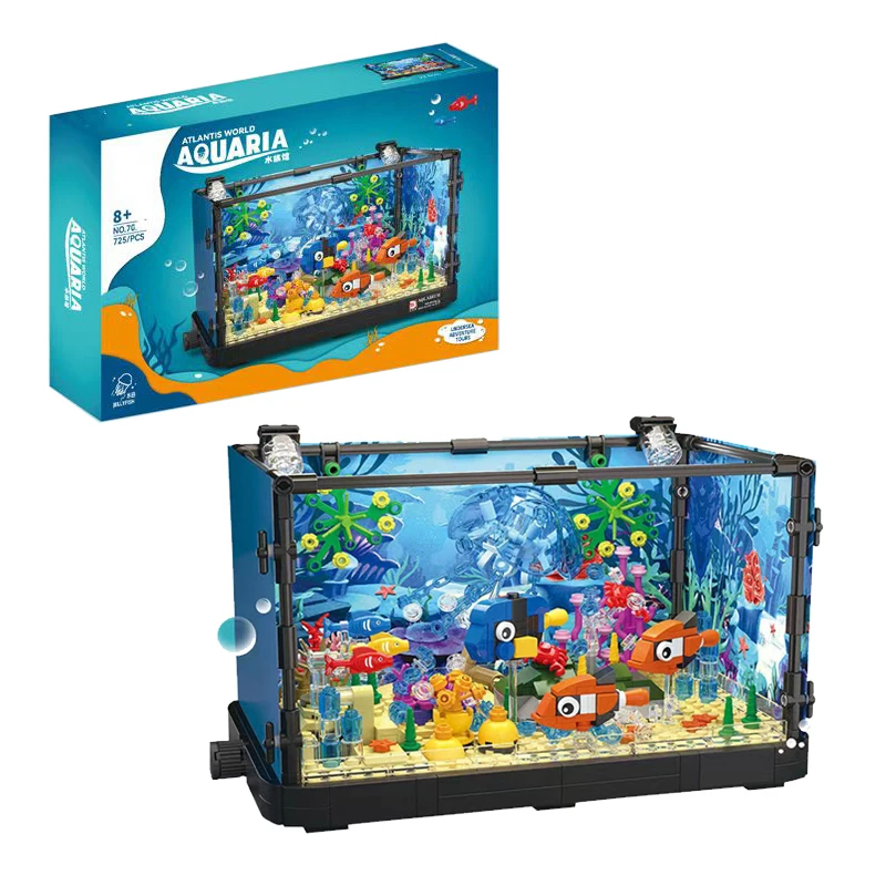 Moc-Fish-Bowl-Aquarium-Building-Blocks-Jellyfish-Turtle-Aquaria ...