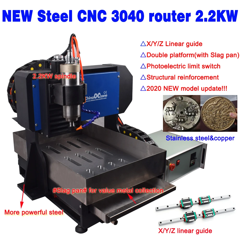2022 Updated Steel CNC 3040 Router Milling Engraving Carving Machine ...