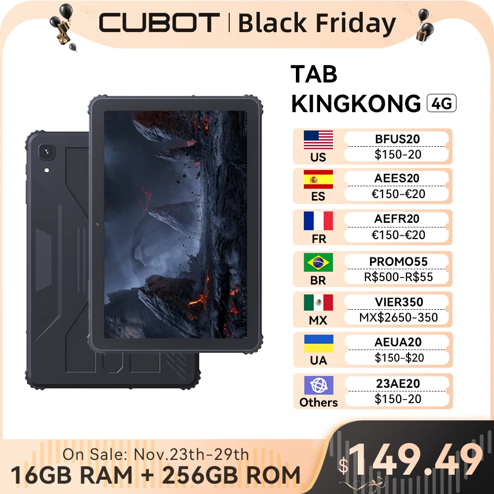 Cubot-TAB-KINGKONG-Rugged-Tablet-Android-13-IP68-Waterproof-16GB-RAM ...