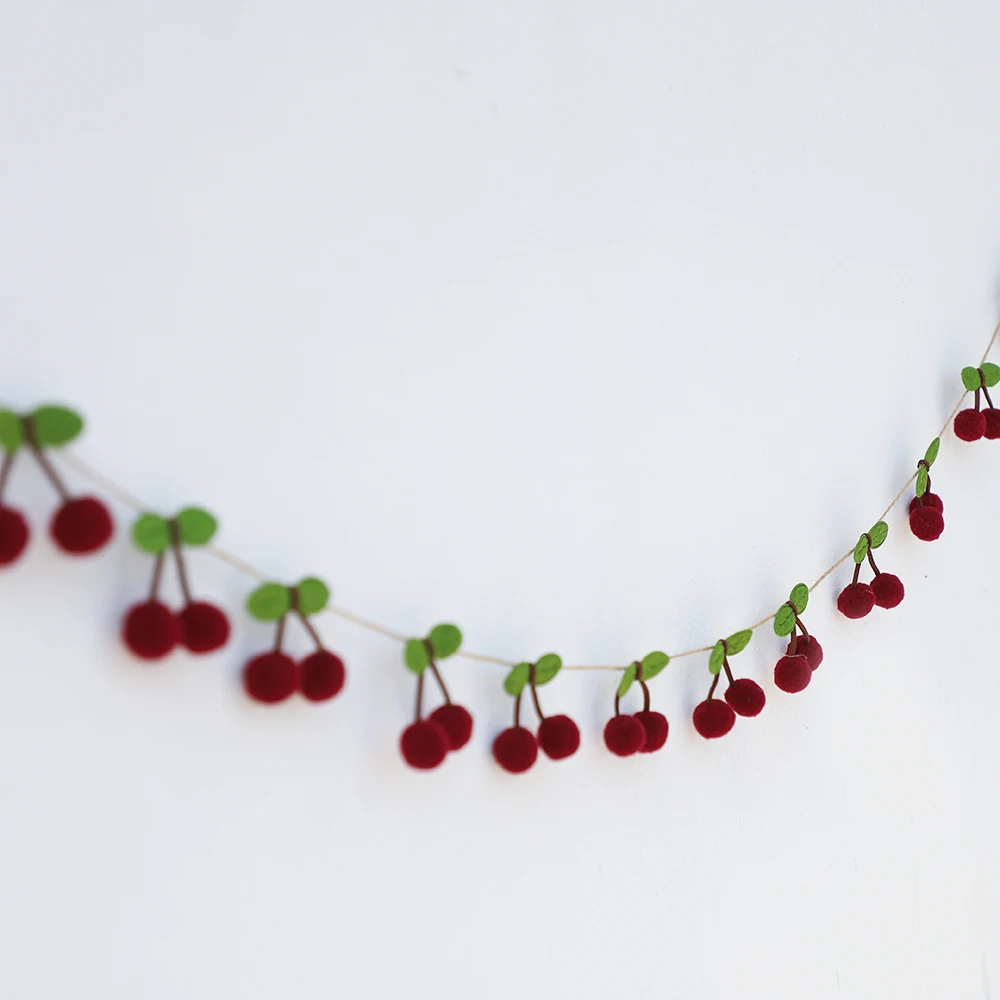 1Set-INS-Felt-Cherry-Garland-Flag-for-Kids-1st-Birthday-Baby-Shower ...
