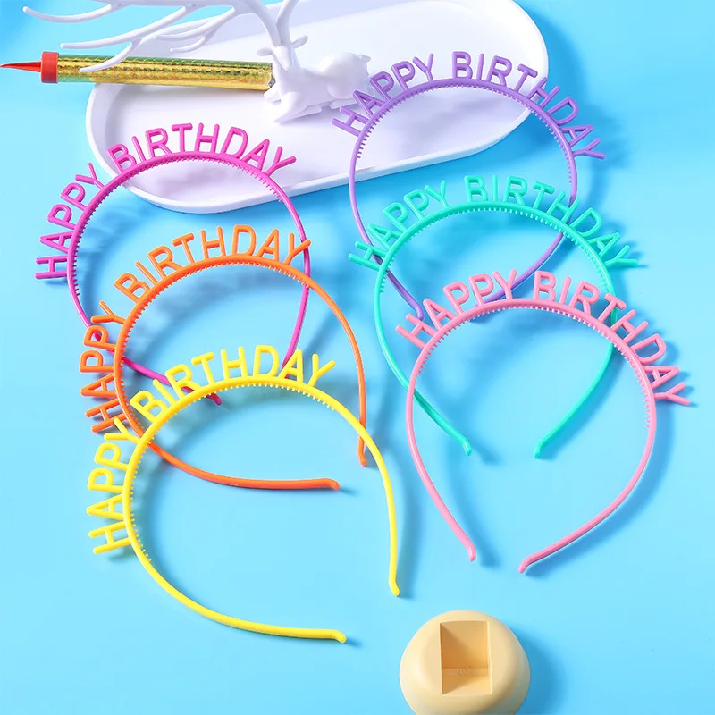 6Pcs-Candy-Color-Plastic-Happy-Birthday-Headbands-Headwear-for-Kids ...