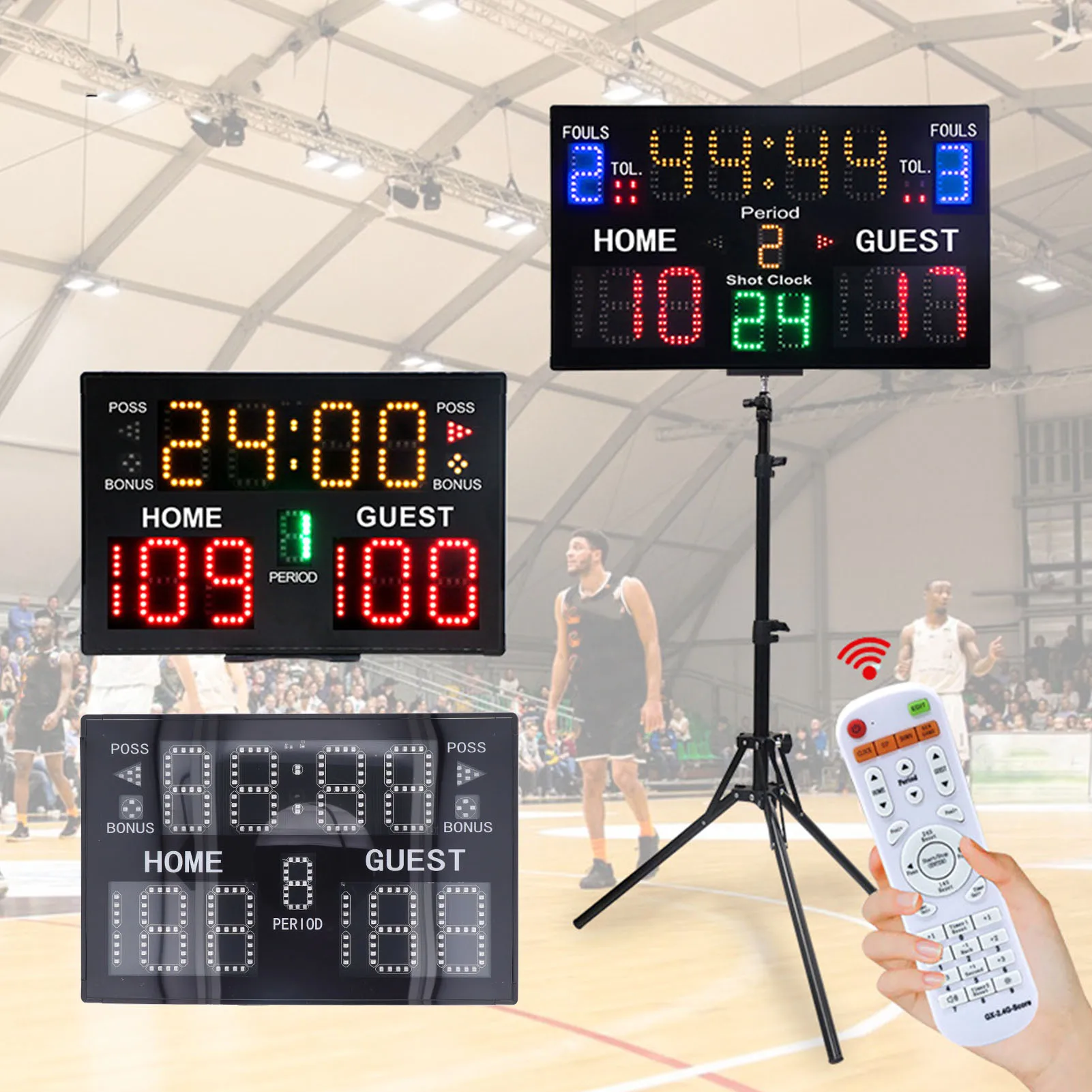 Digital Basketball Scoreboard 11 Digit LED Display Electronic Score ...