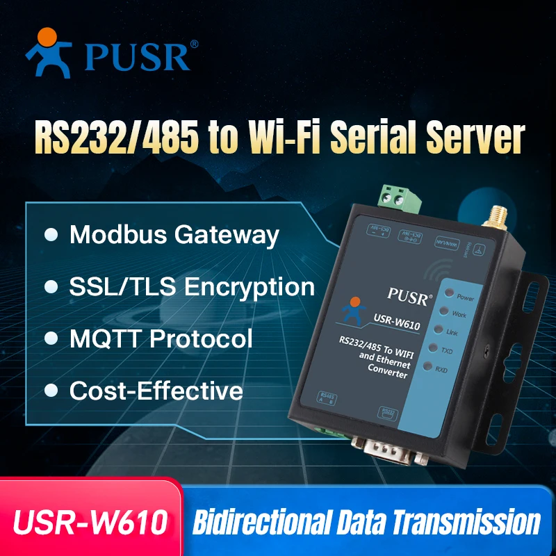PUSR RS485 RS232 to WiFi Serial Device Server Serial to WIFI to ...