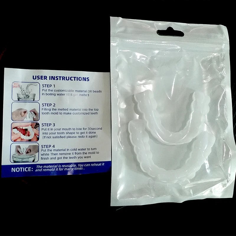 Veneer Snap-on Teeth Kit Fake Temporary Tooth Whitening Replacement ...