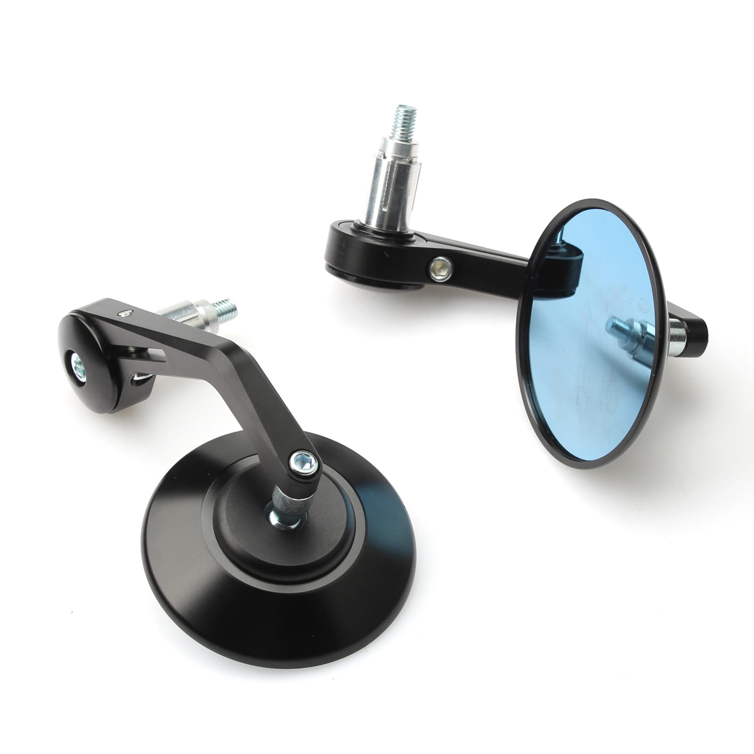 Universal-Motorcycle-Bar-End-Mirrors-Cafe-Racer-Side-Rear-View-Mirror ...