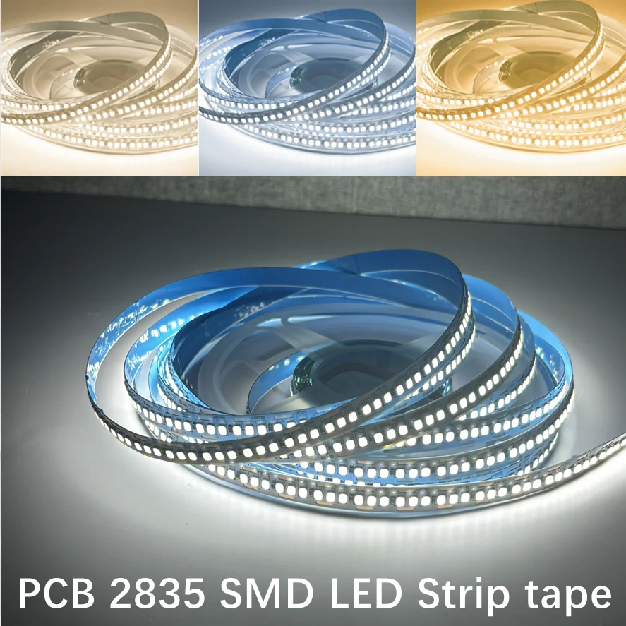 1m 2m 3m 4m 5m 10mm PCB 2835 SMD 1200 LED Strip tape 240 leds/m DC12V ...