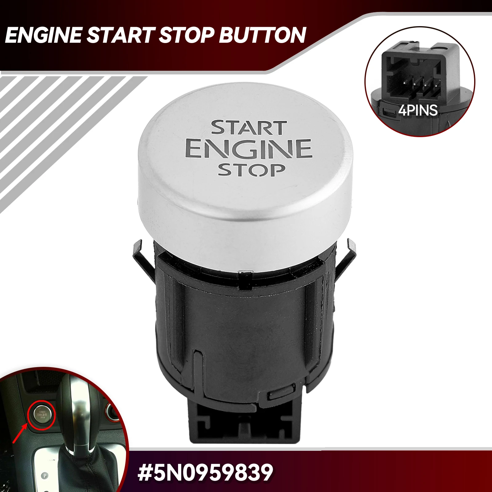 5N0959839-Automatic-Engine-Start-Stop-Switch-Button-For-VW-Golf-Plus ...