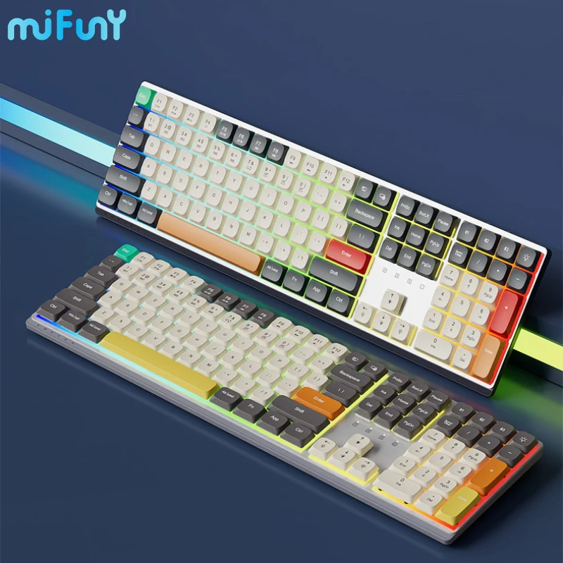 MiFuny-Mechanical-Keyboard-Ultra-Thin-110-Key-Wireless-Bluetooth-Gaming ...