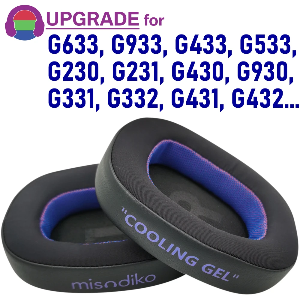 Misodiko-almohadillas de repuesto mejoradas para auriculares Logitech G633, G933, G930, G430 ...