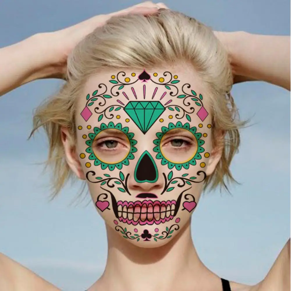 Skeleton Face Tattoo