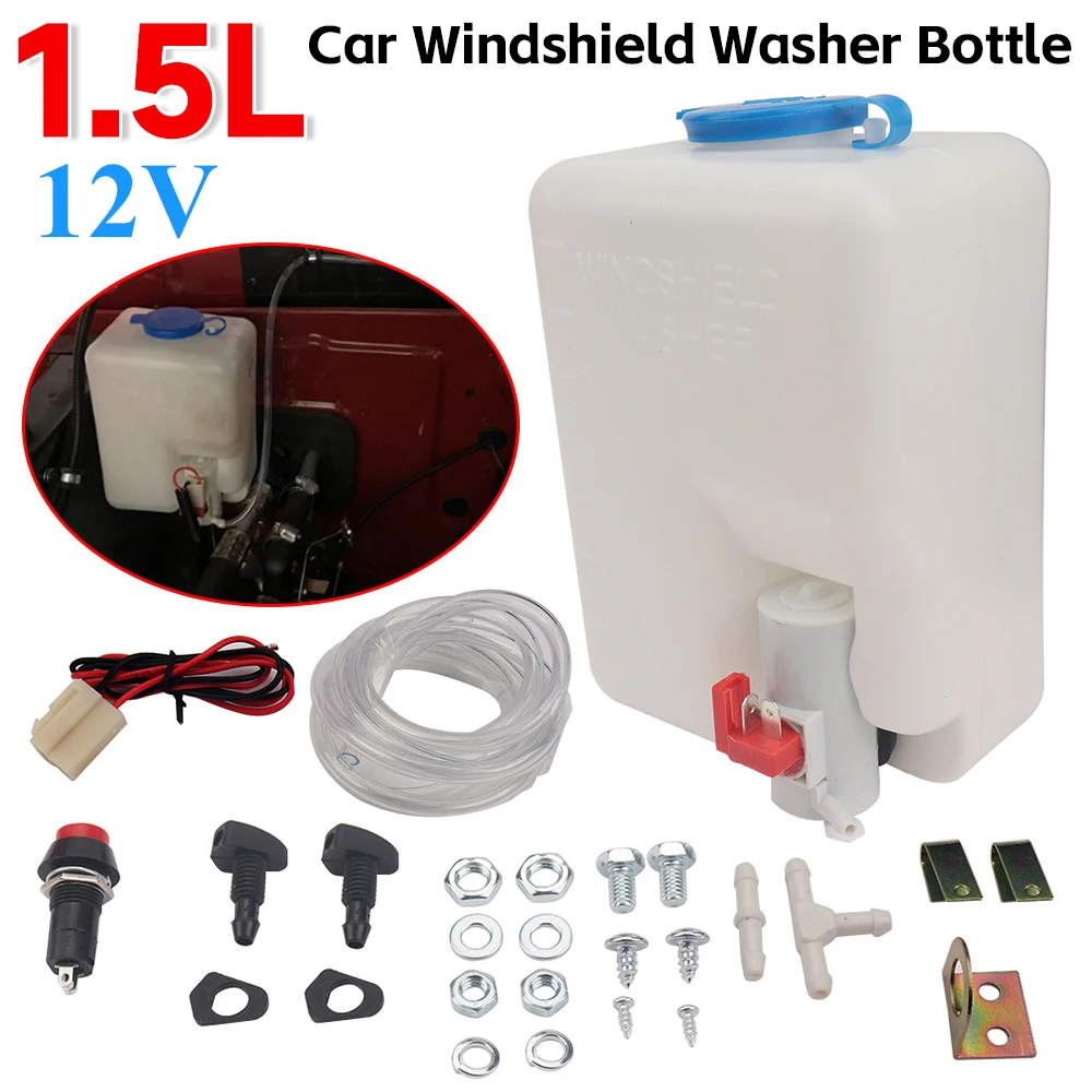 1-5L-Universal-Car-Windshield-Washer-Bottle-12V-Windscreen-Washer-Pump ...