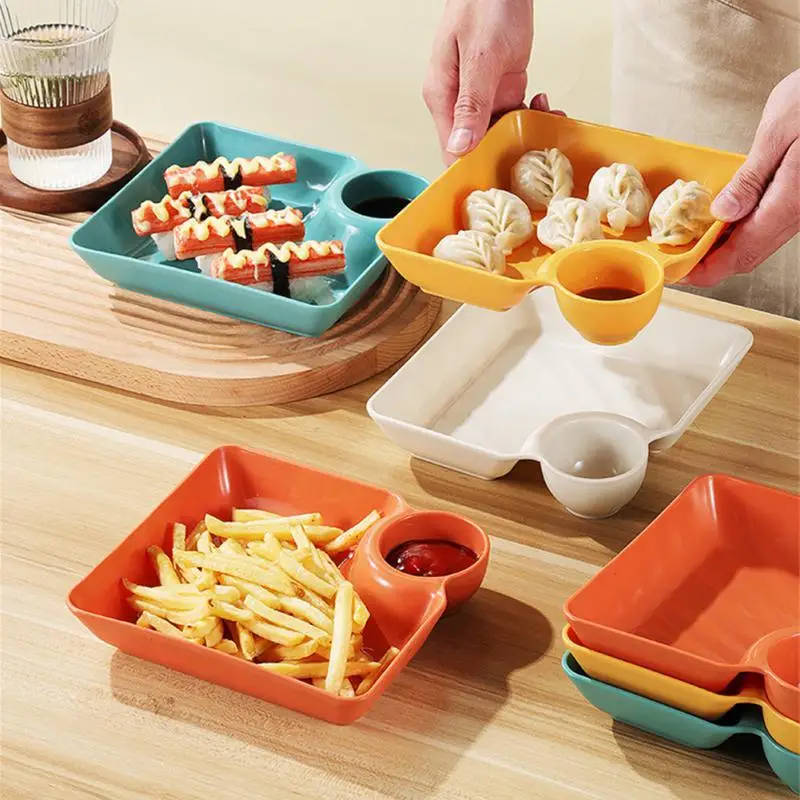 Multi-purpose-Dumpling-Plate-With-Vinegar-Plate-Snack-Dish-2-Grid ...