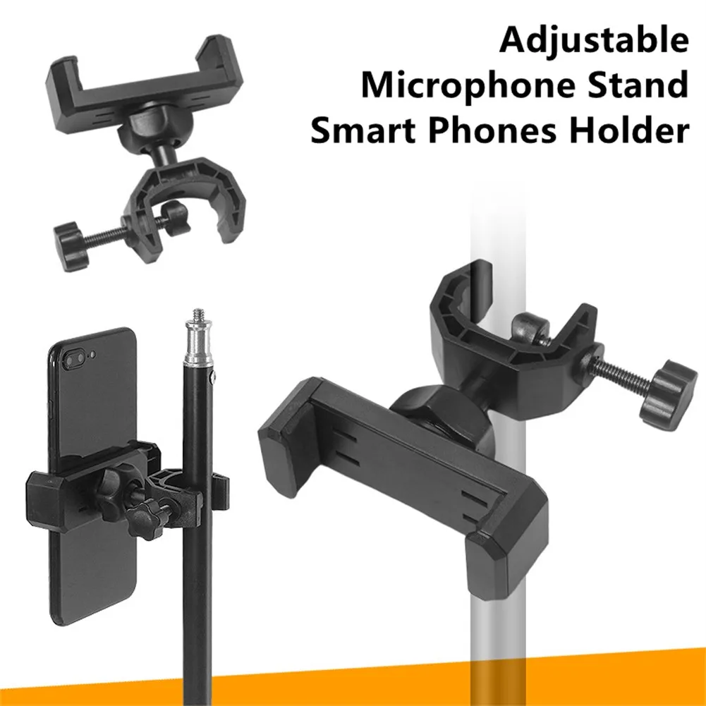 Universal-Microphone-Stand-Mount-Holder-Adjustable-For-Cellphone-And ...