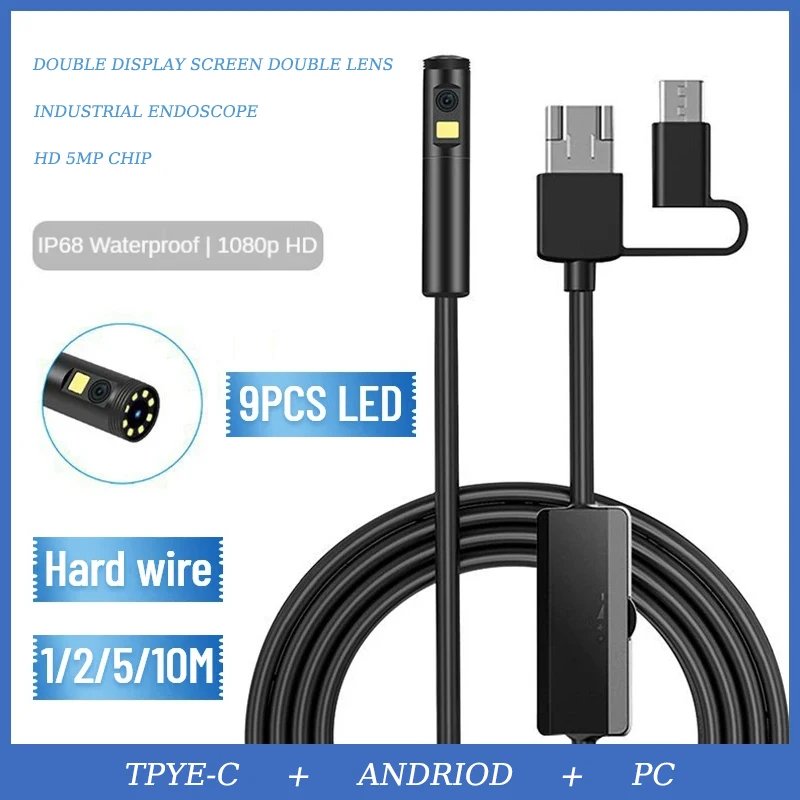 5.5mm One/Double Lens Endoscope Cameras HD for Android Phone /PC LED ...