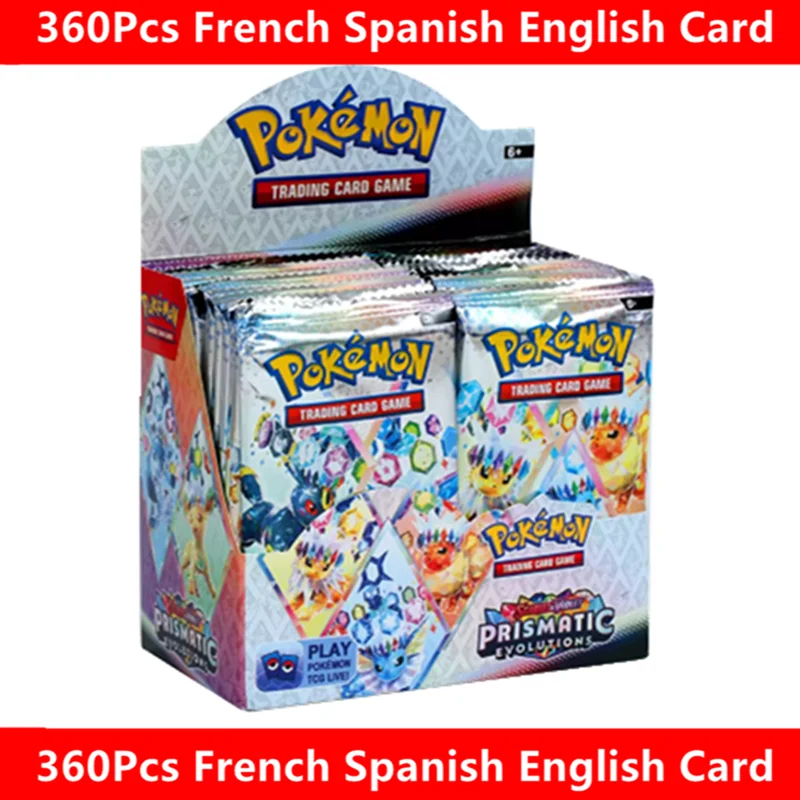 90-360Pcs Spanish English French Pokemon Card Prismatic Evolutions ...