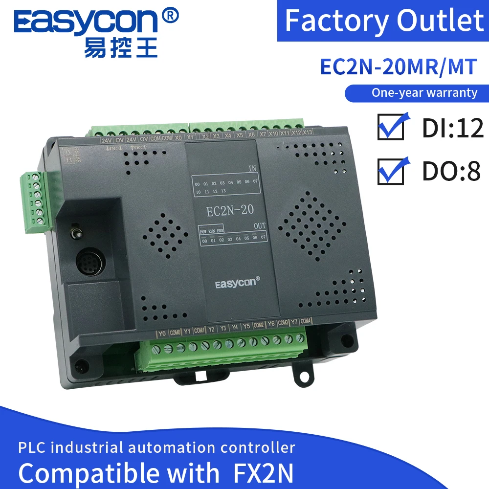 Easycon PLC FX2N FX1N EC2N-20MR PLC Programmable Logic Controller FX2N FX1N Works With 24V Power ...