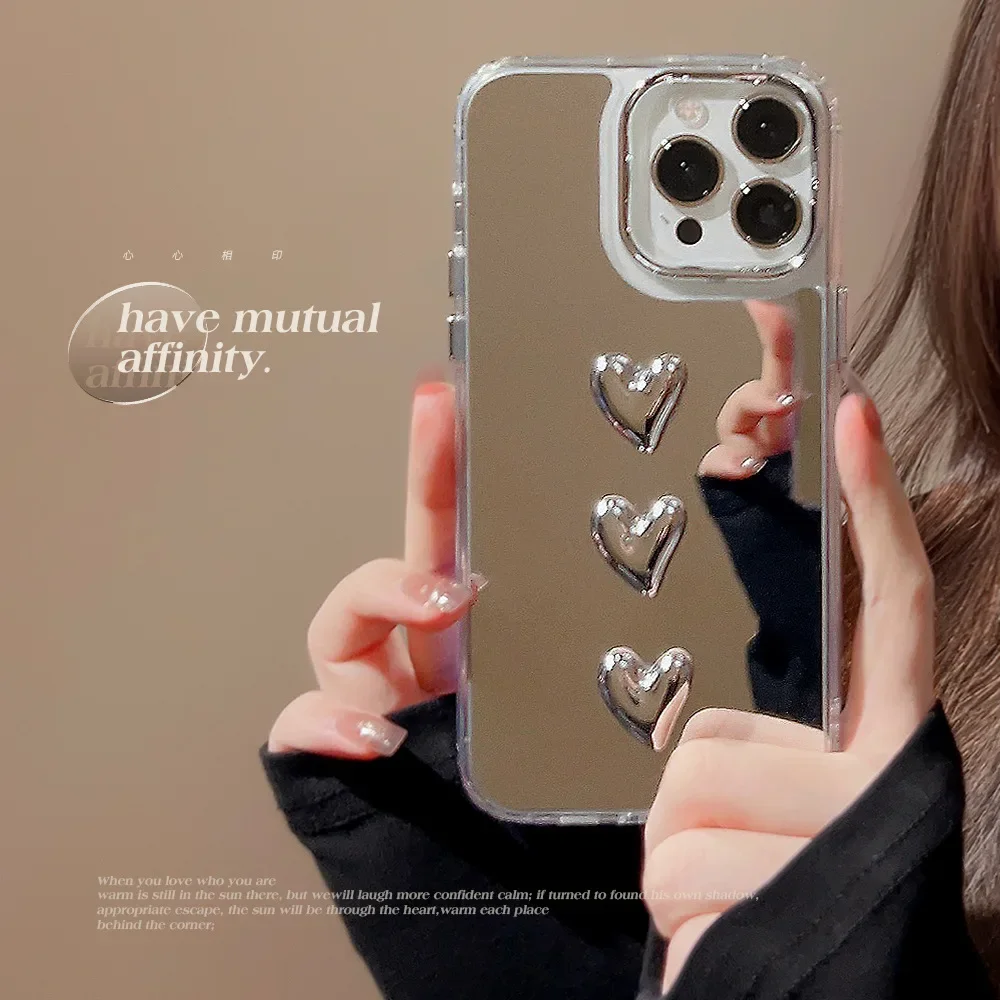 Luxury metal electroplate Silver art Retro mirror Phone Case For iPhone ...