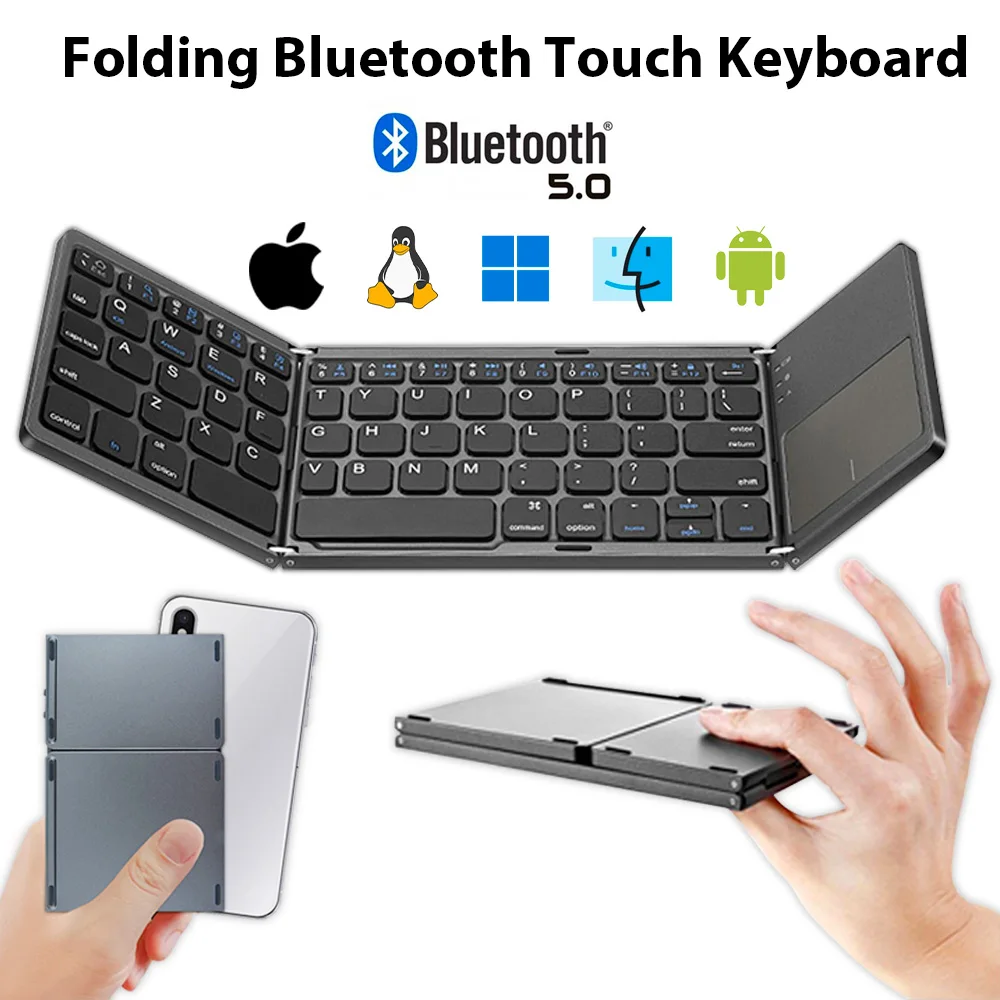 Foldable-Bluetooth-Keyboard-with-Touchpad-Portable-Wireless-Folding ...