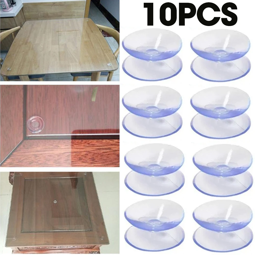 10Pcs-Clear-Suction-Cups-Plastic-Non-slip-Suckers-Double-Sided-Pads-3 ...