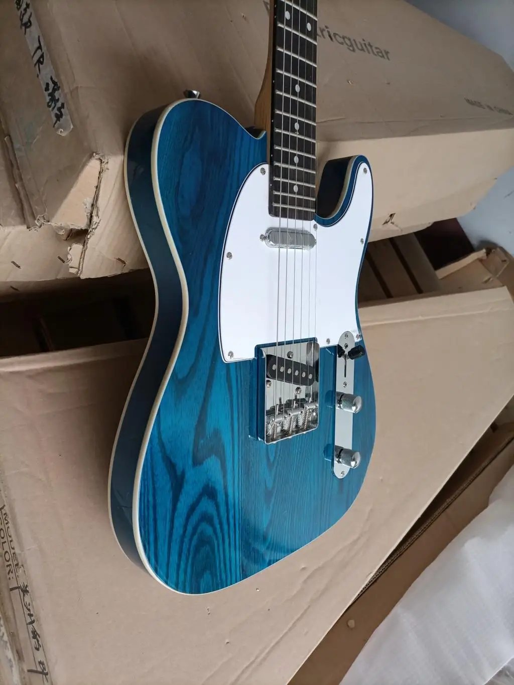 Chinese-guitar-factory-custom-new-pink-natural-wood-color-TL-Electric ...