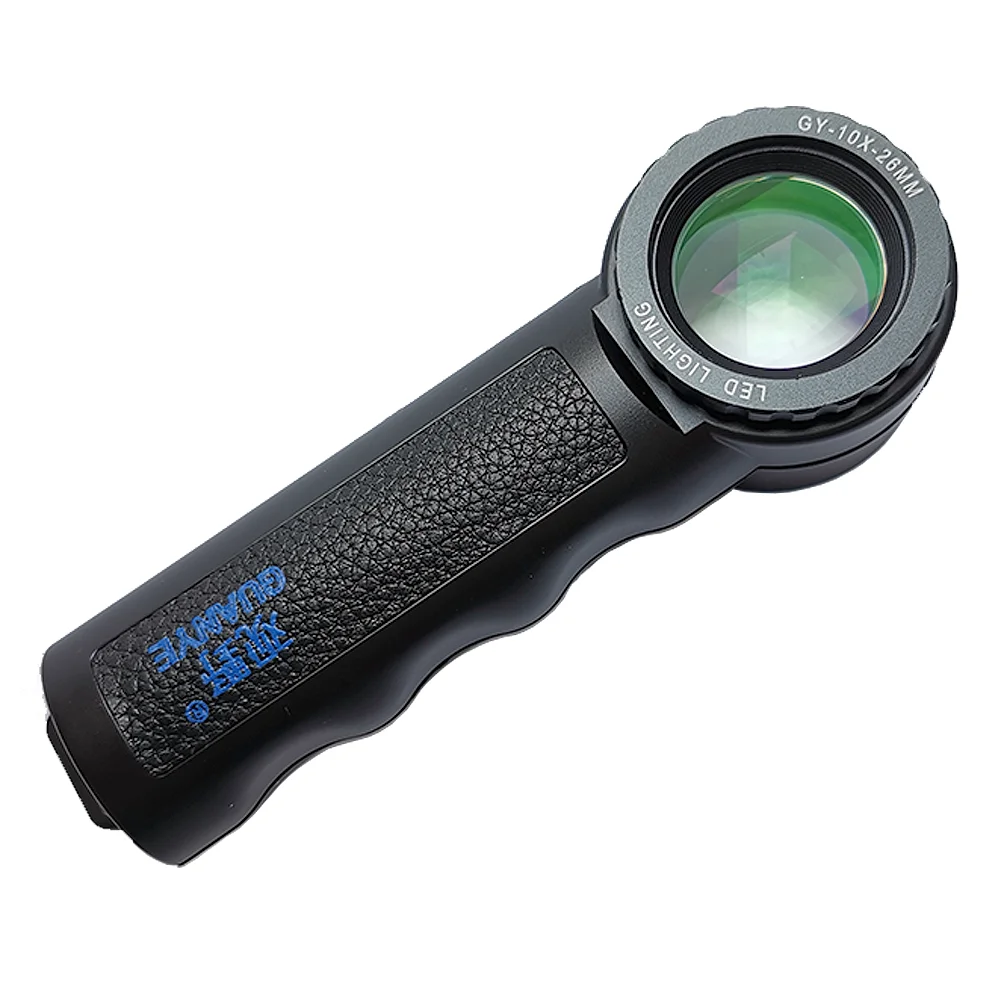 Hand-hold Jewelry Loupes with 24 Led Lights 10X Magnifier Jewelry Tool ...