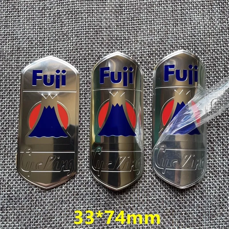 Fuji-bicycle-mountain-bike-logo-decoration-sticker-metal-label-head ...