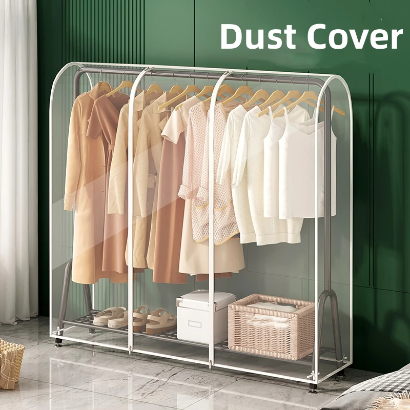 Floor-Clothes-Hanger-Dust-Cover-Bedroom-Drying-Rack-Dust-Cover-Cloth ...