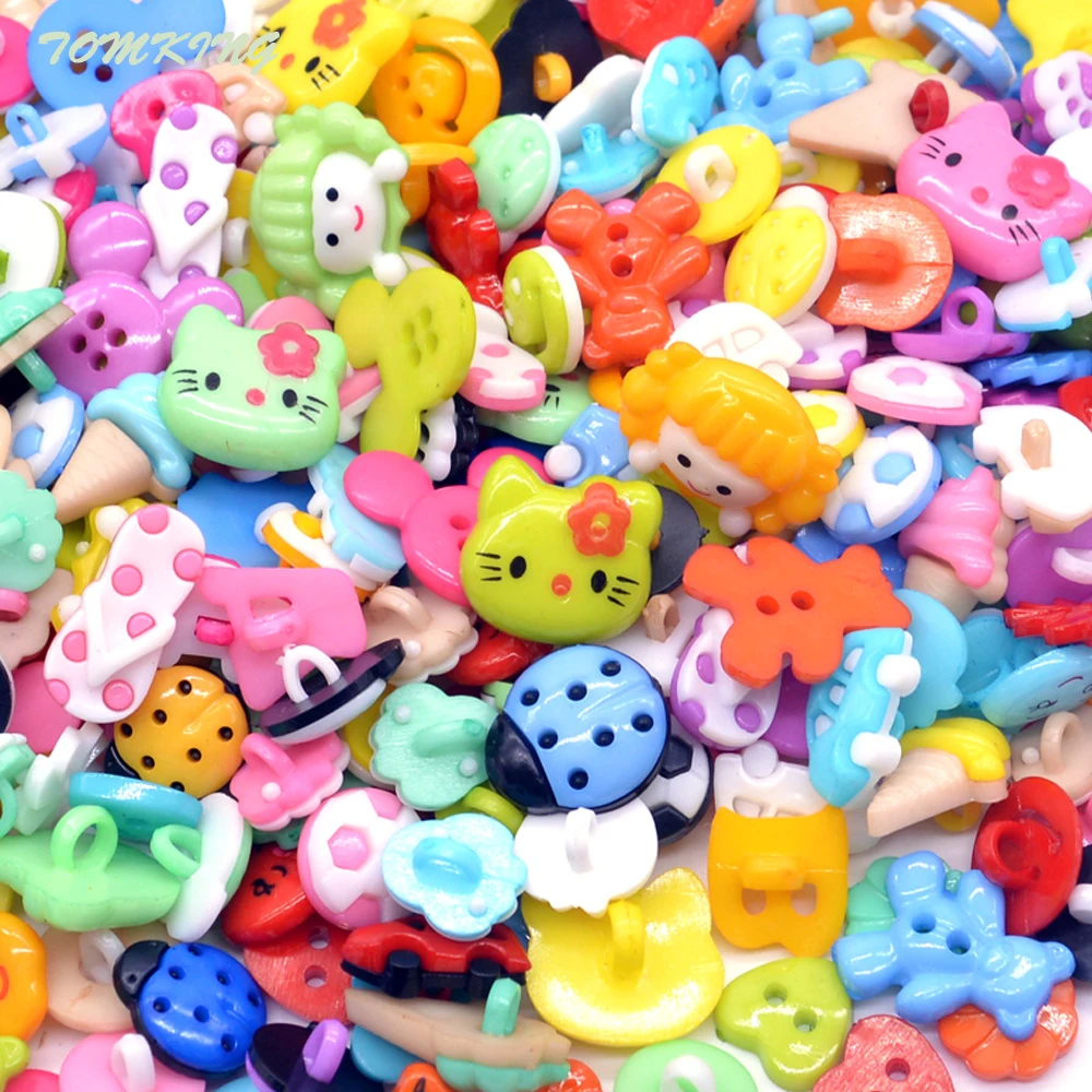 Hot-sell-50pcs-randon-mixed-Plastic-button-Child-Clothing-sewing ...