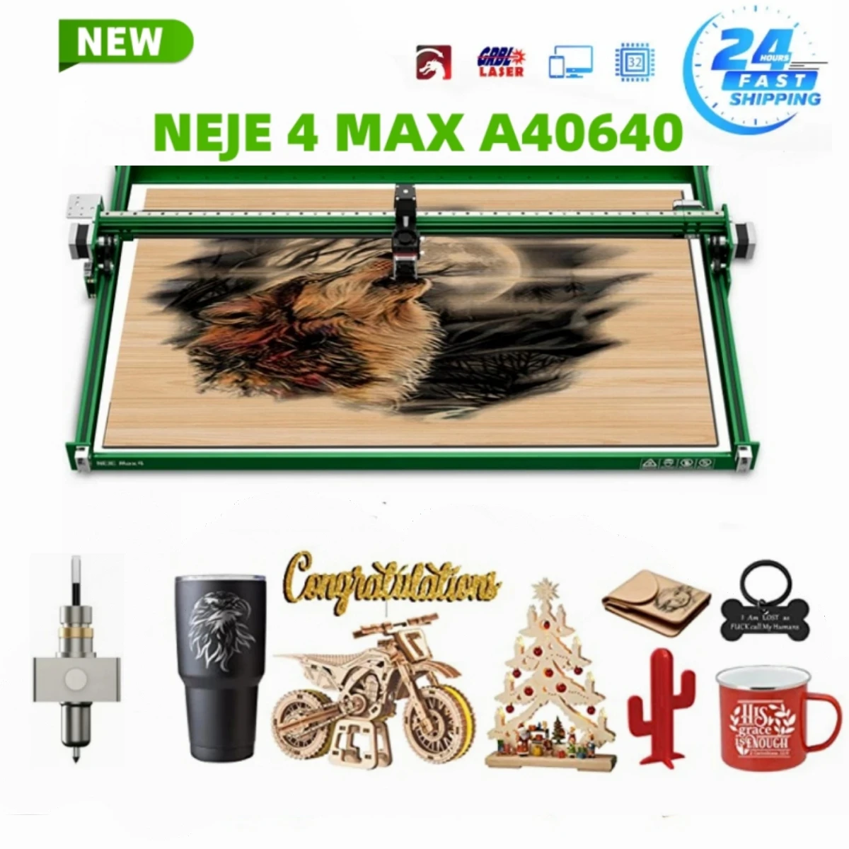 NEJE-4-MAX-A40640-80W-CNC-Laser-Engraver-4-Axis-Laser-Cutter-Metal ...