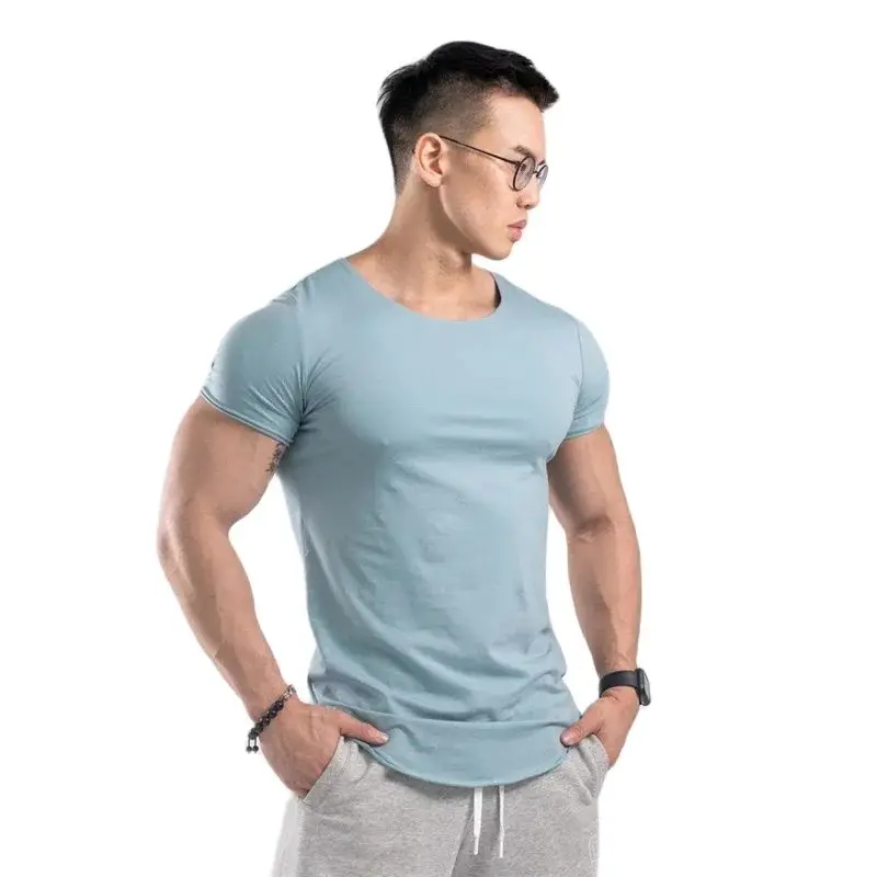 Men-s-new-summer-cotton-short-sleeve-gym-muscle-exercise-Lean ...