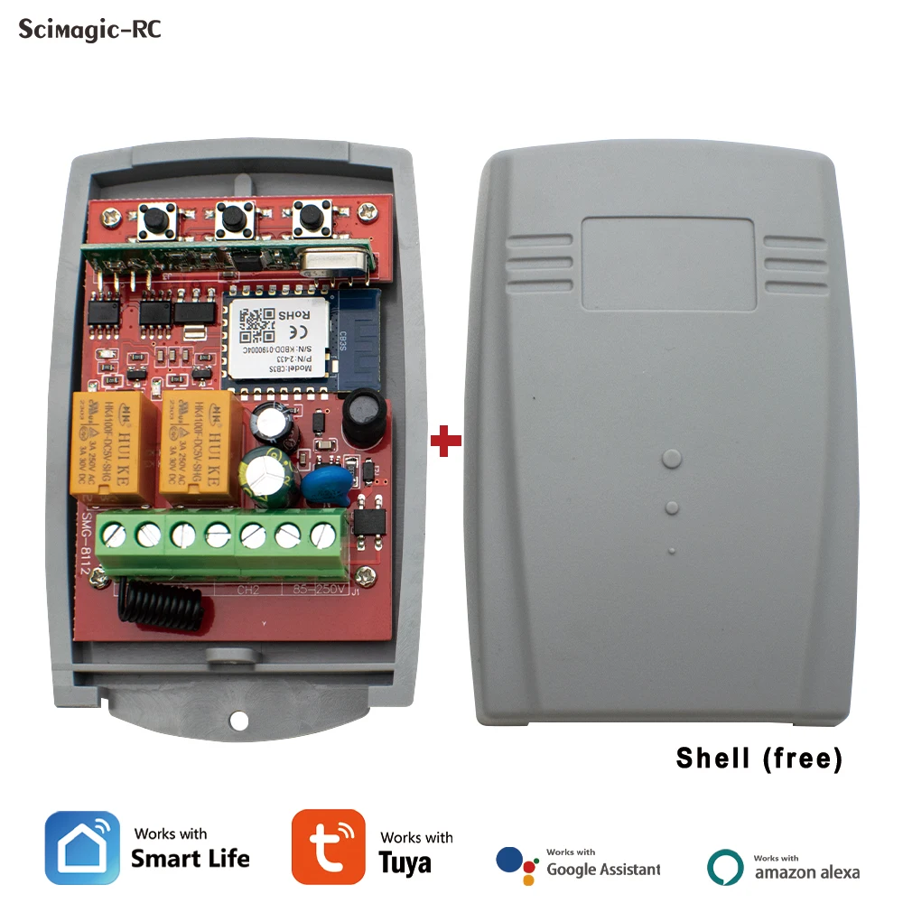 Universal-433MHz-Fixed-Rolling-Code-Garage-Receiver-2CH-WIFI-Smart-Door ...