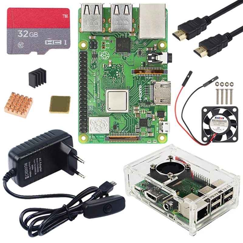 Raspberry pi 3 modelo b plus kit wifi & placa bluetooth + 3a adaptador ...