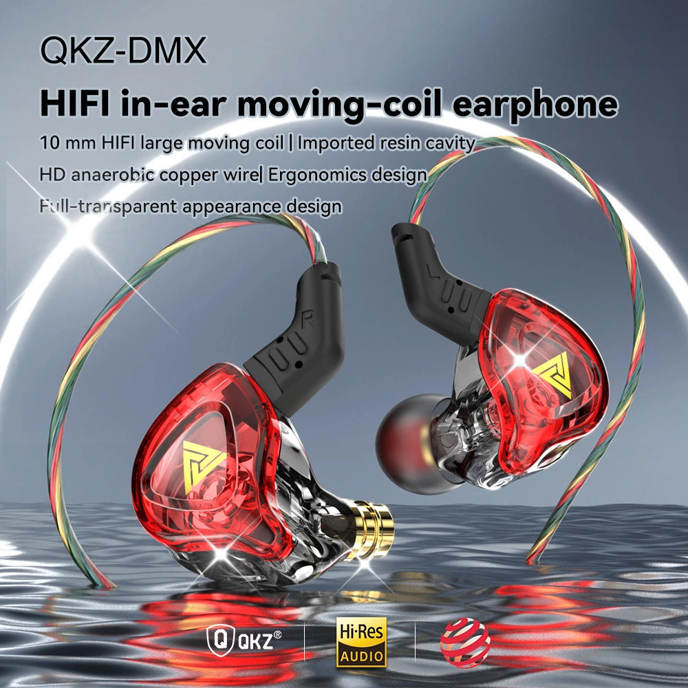 QKZ AK6 DMX Hifi In ear Moving Coil Earphone Dynamic Heavy Bass Earbuds ...