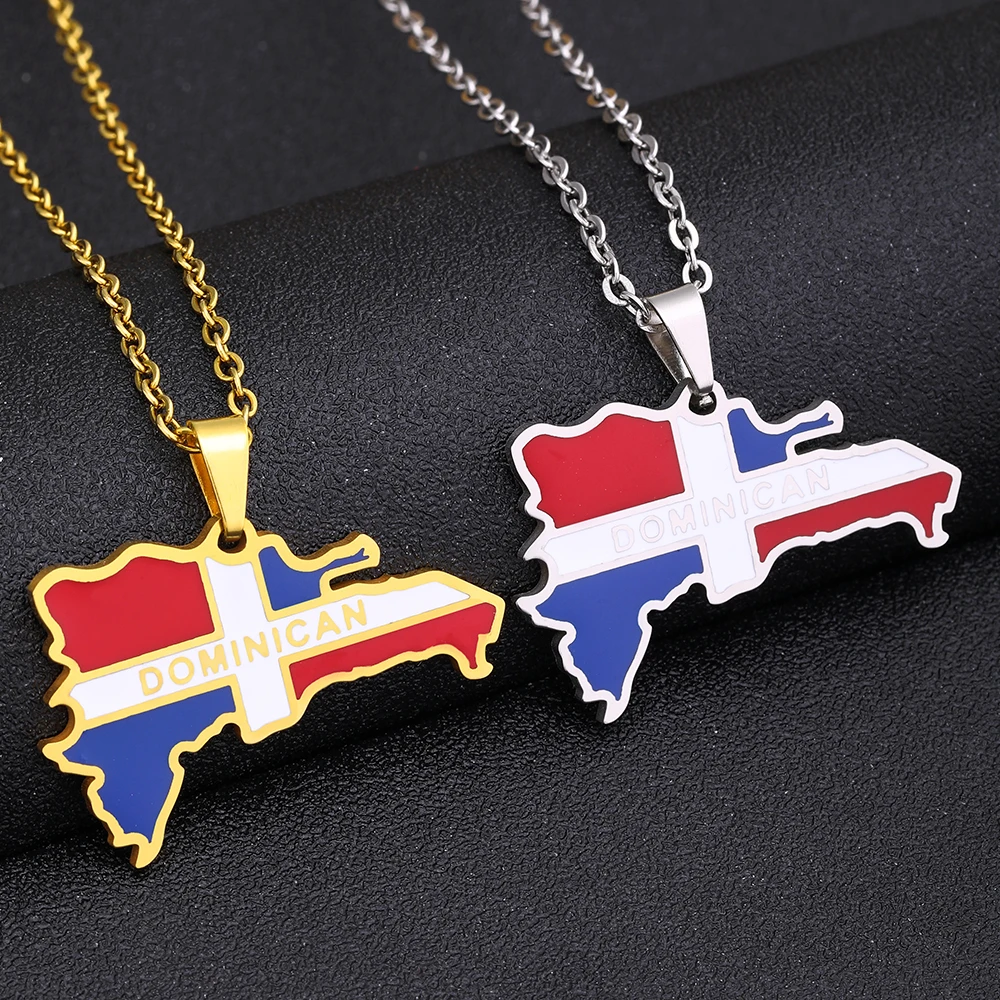 Stainless Steel Necklace Women | Necklaces Dominican Flag | Dominican ...