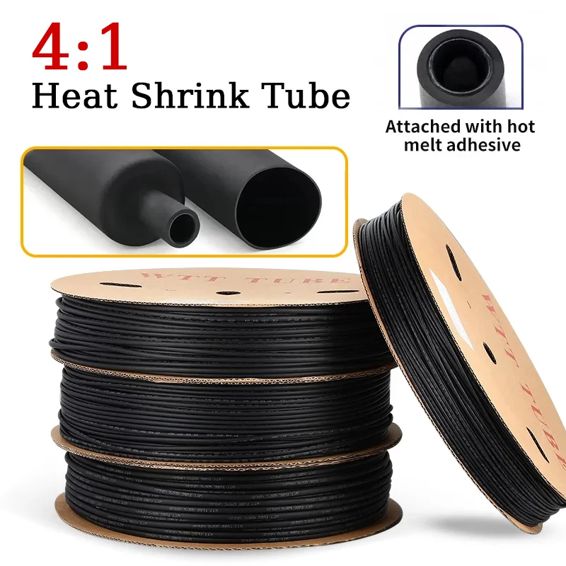 100-Meters-10M-Heat-Shrink-Tube-4-1-Wires-Shrinking-Wrap-Tubing-Wire ...