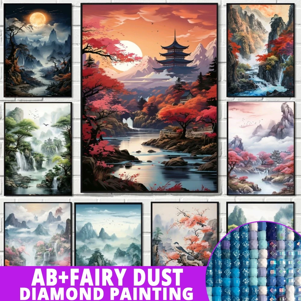 Fairy-Dust-AB-Chinese-Style-Diamond-Painting-New-2024-Mountain ...