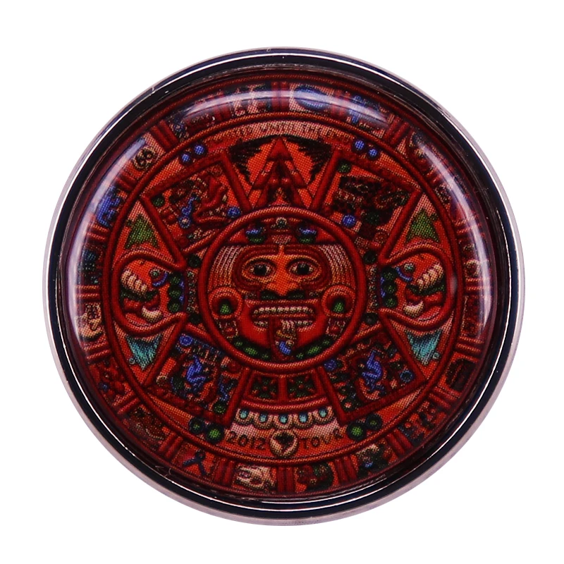 Mexica-Aztec-Calendar-Stone-Button-Badge-Chronology-Calendrical-System ...