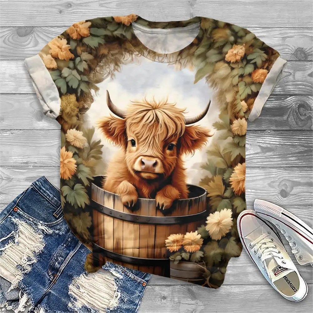 New-Women-Summer-Cow-Print-T-Shirt-Oversized-Women-s-Trending-Clothing ...