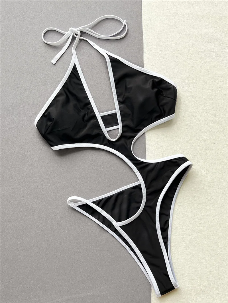 2026 Hollow Sexy Swimwear Women Beach One Piece Swimsuit Bikini ...