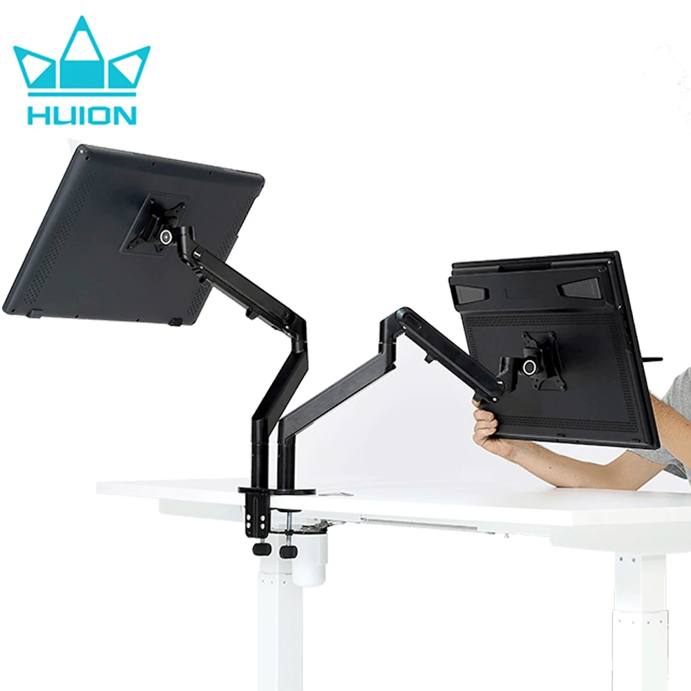 Huion St420 Dual Monitor Arm 32 Inch Display Screen Stand 360° Rotation ...