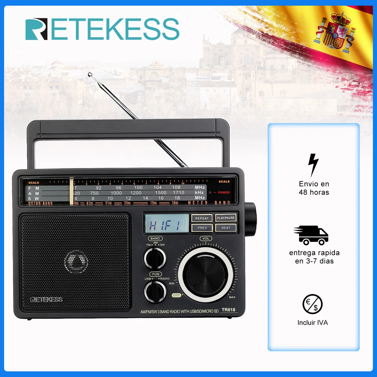 Retekess Portable Radio | Radio Receiver Retekess | Battery Radio ...